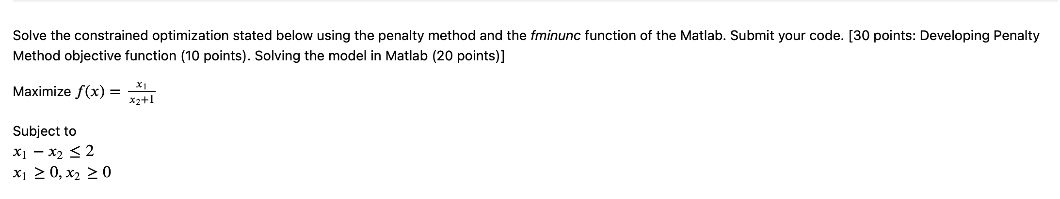 Solved Solve the constrained optimization stated below using | Chegg.com