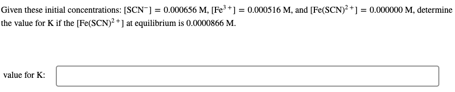 Solved Given these initial concentrations: | Chegg.com