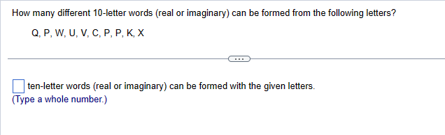 Solved How many different 10 -letter words (real or | Chegg.com