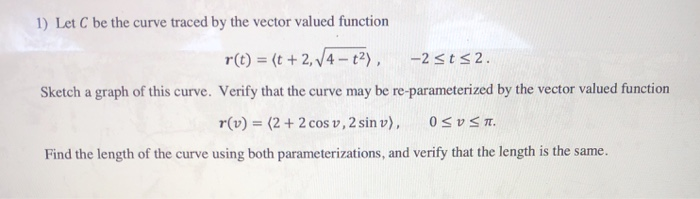 Solved 1) Let C be the curve traced by the vector valued | Chegg.com