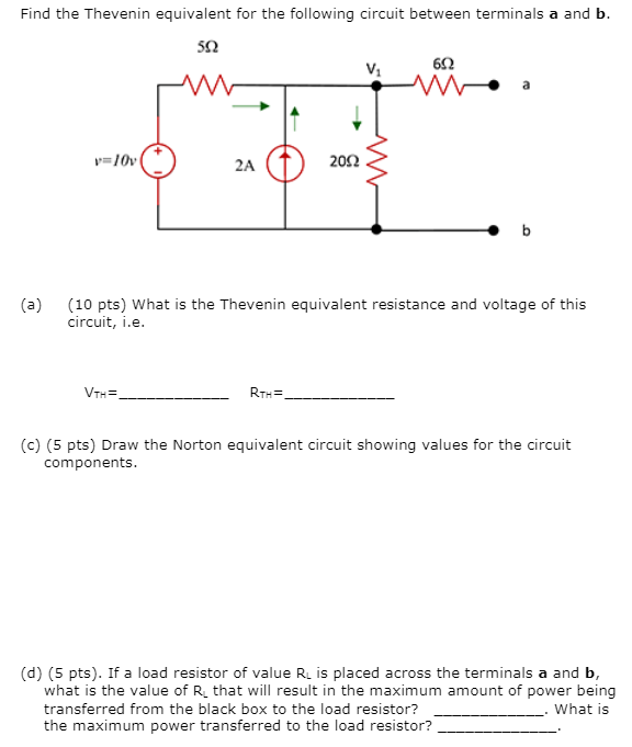 Solved Find the Thevenin equivalent for the following | Chegg.com