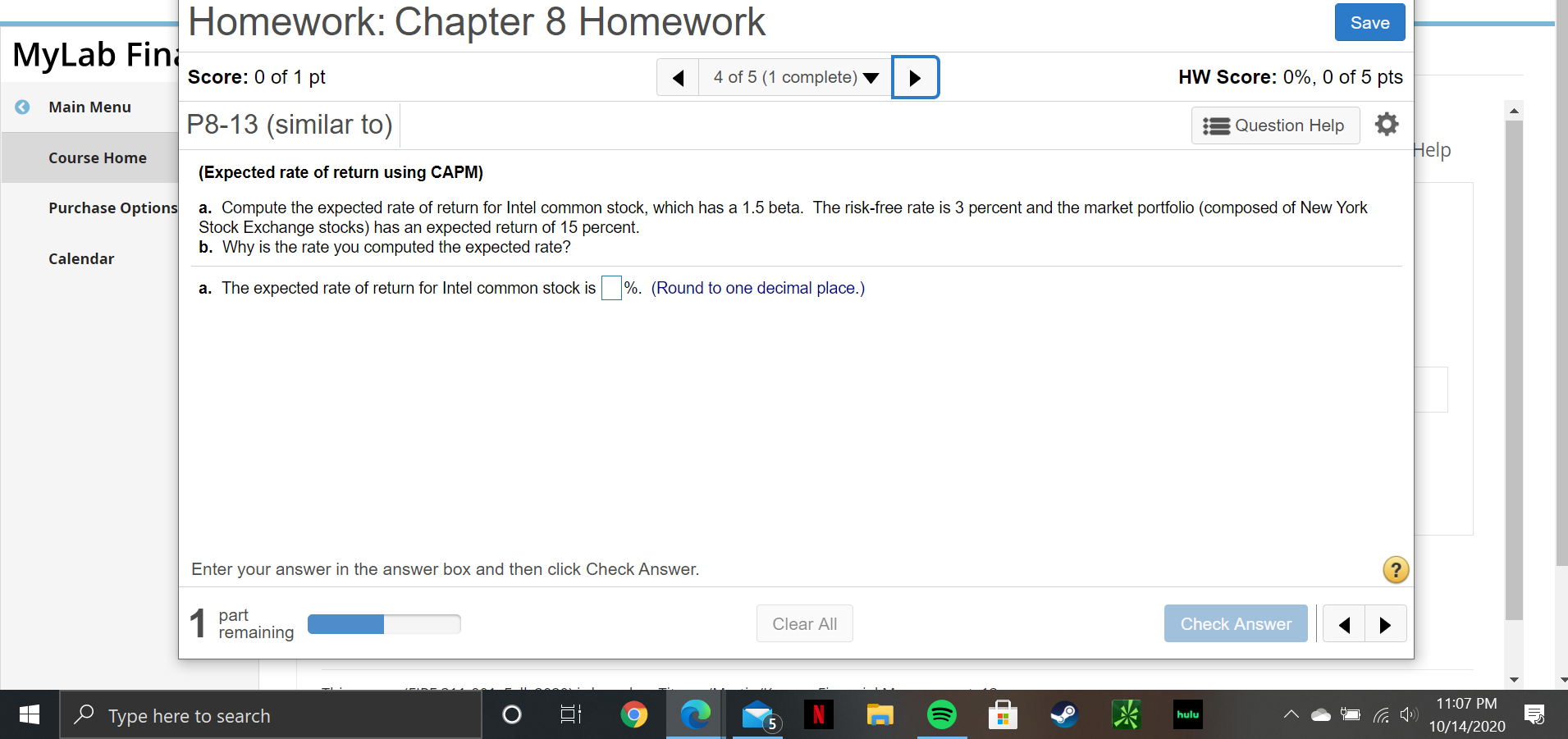 Solved Homework Chapter 8 Homework Save Mylab Fin Score 0