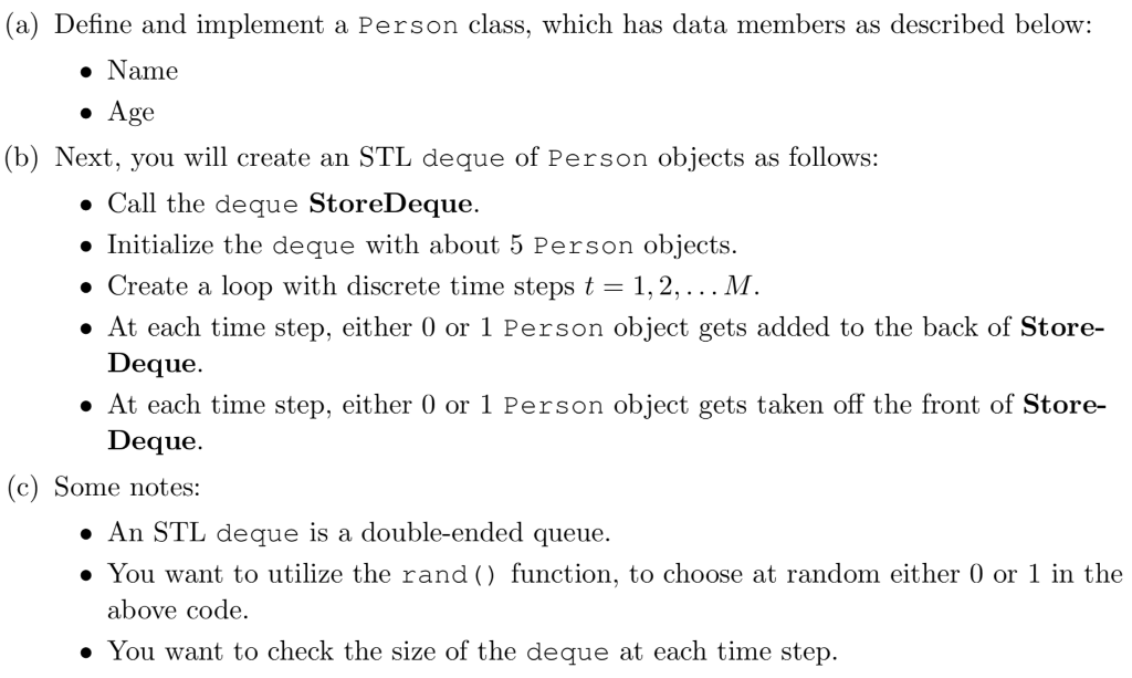 Solved A Define And Implement A Person Class Which Has