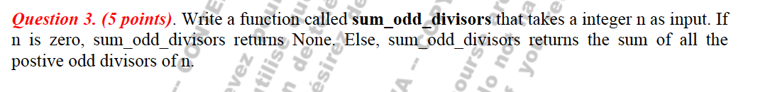 Solved Question 3. (5 points). Write a function called | Chegg.com