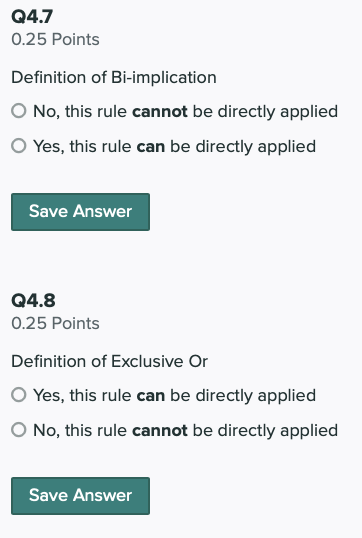Solved For each sub-question below, indicate whether the | Chegg.com