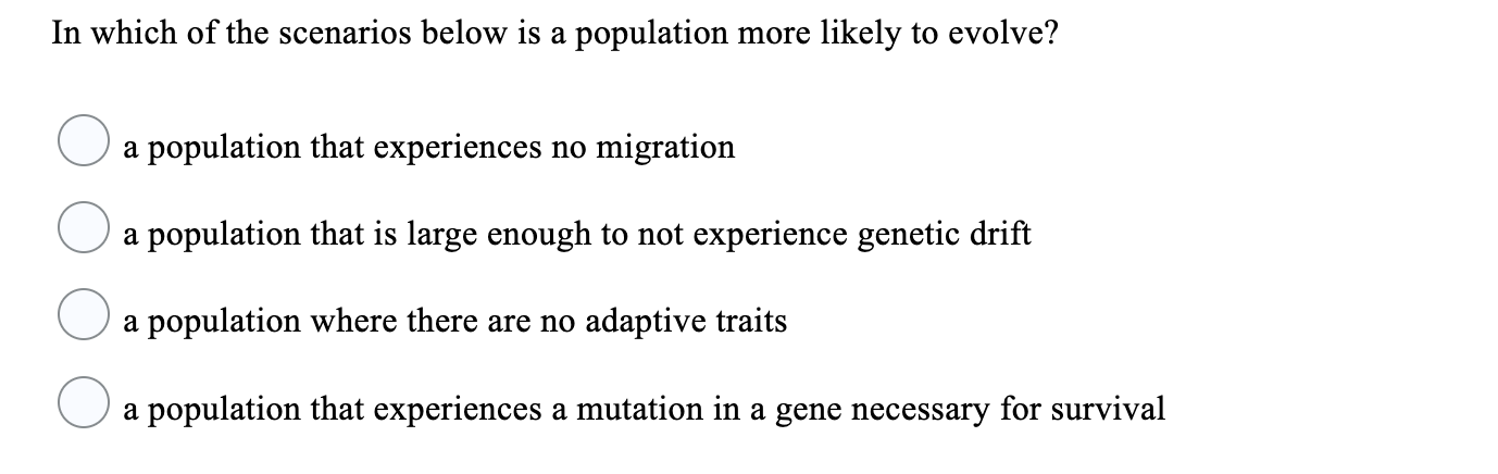Solved In which of the scenarios below is a population more | Chegg.com