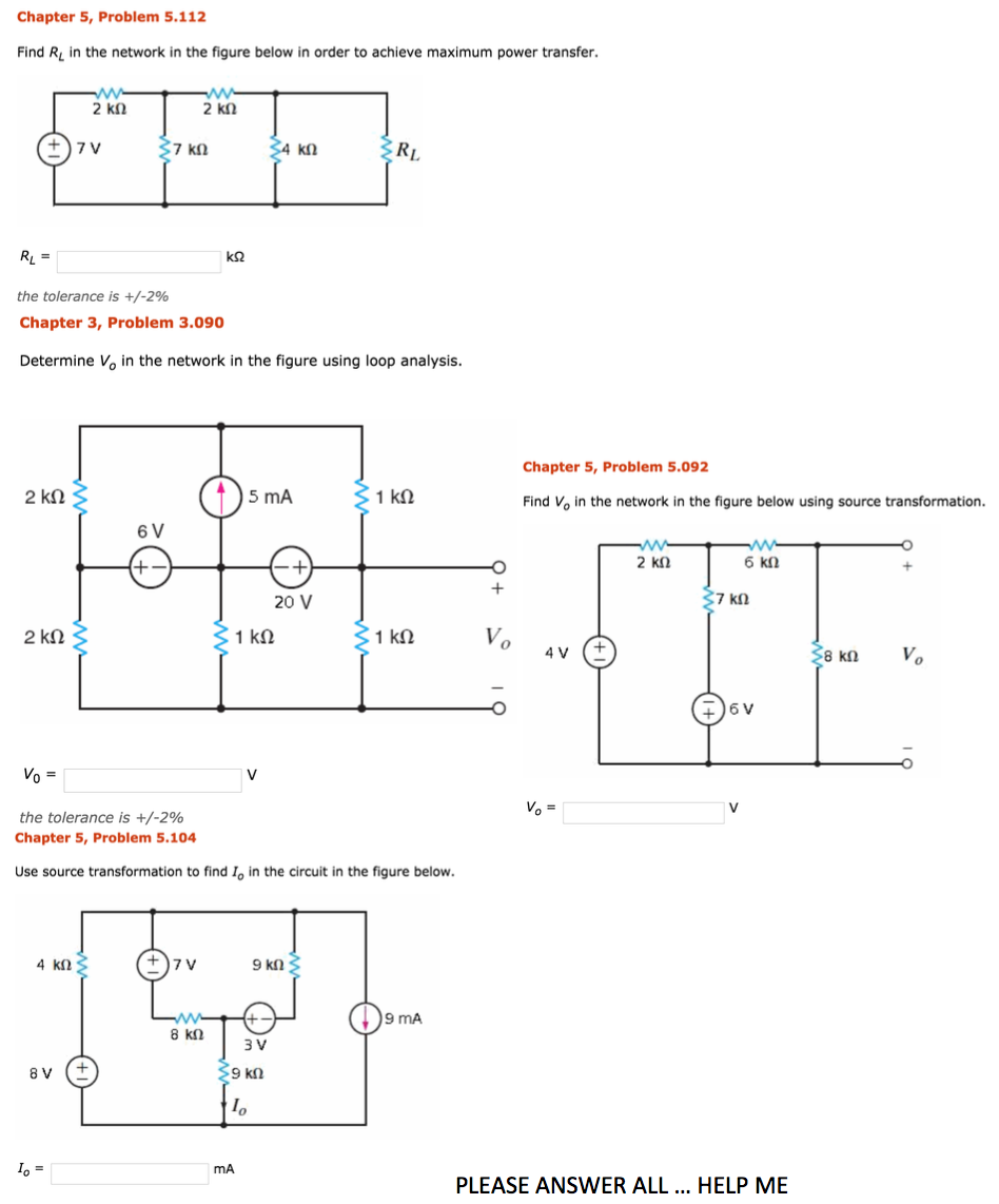 Solved Chapter 5, Problem 5.112 Find RL in the network in | Chegg.com