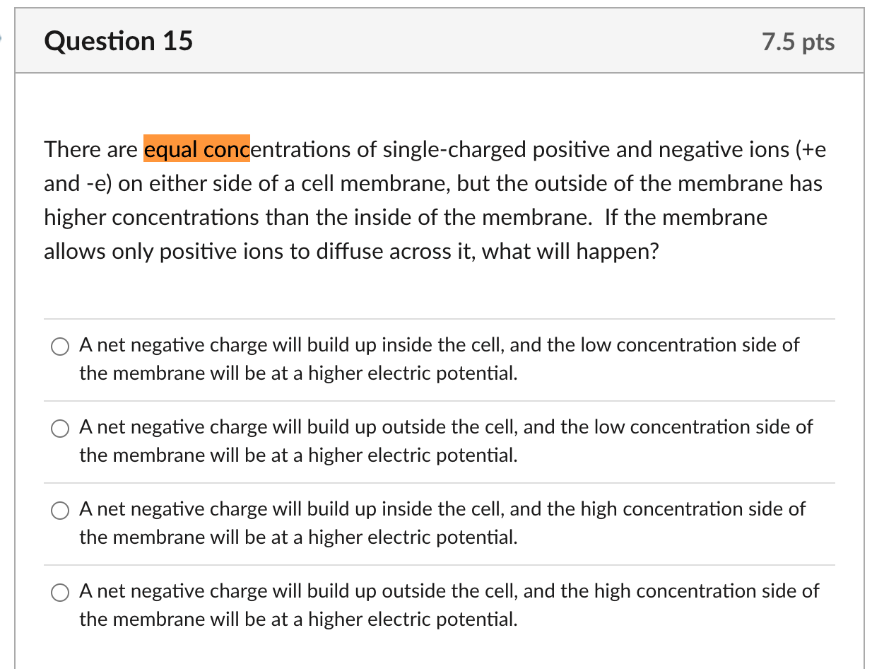 Solved There are equal concentrations of single-charged | Chegg.com