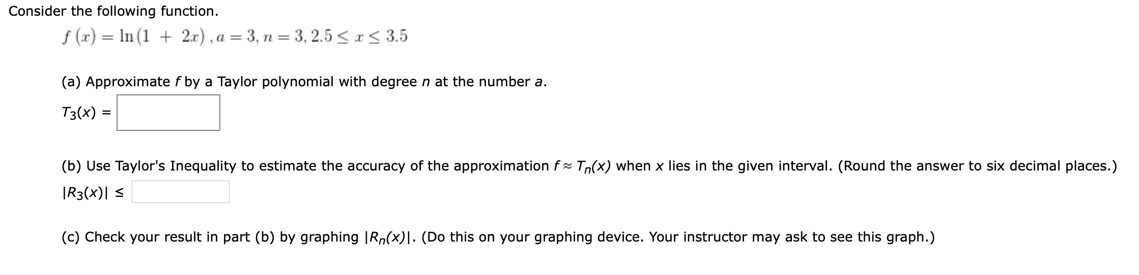 Solved Consider the following function. f (x) = ln (1 + | Chegg.com