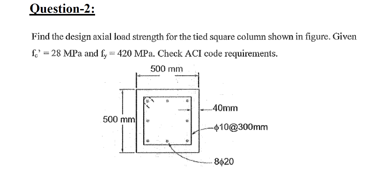 Solved Question-2: Find the design axial load strength for | Chegg.com