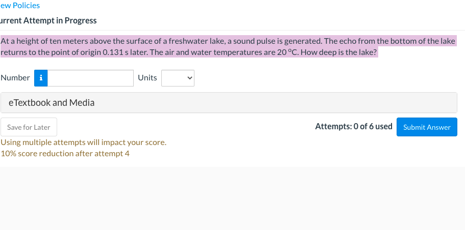 Solved ew Policies urrent Attempt in Progress At a height of | Chegg.com