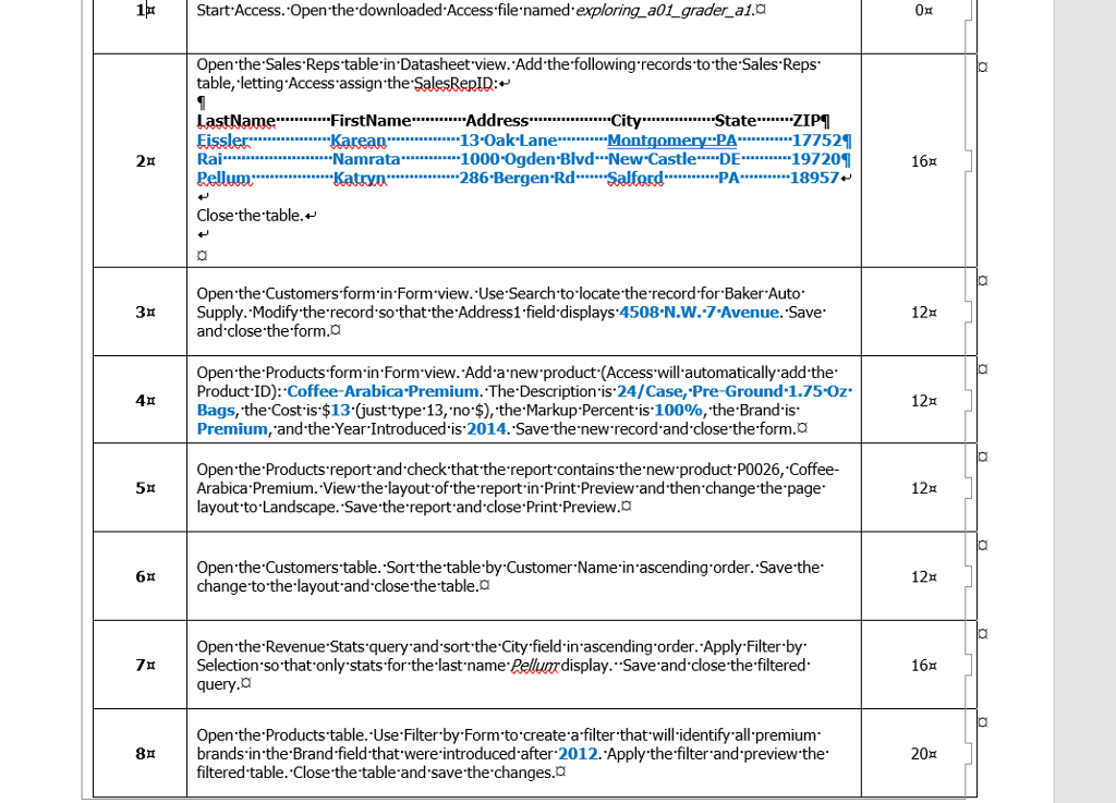 Open the Products table. Use Filter by Form to create | Chegg.com