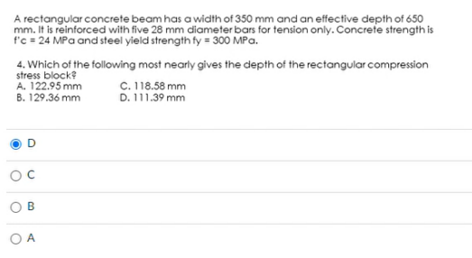 A rectangular concrete beam has a width of 350 mm and | Chegg.com
