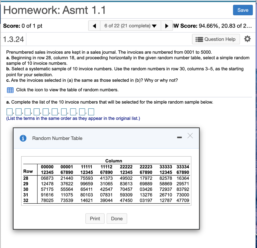 Solved Homework: Asmt 1.1 Save Score: 0 of 1 pt 6 of 22 (21 | Chegg.com