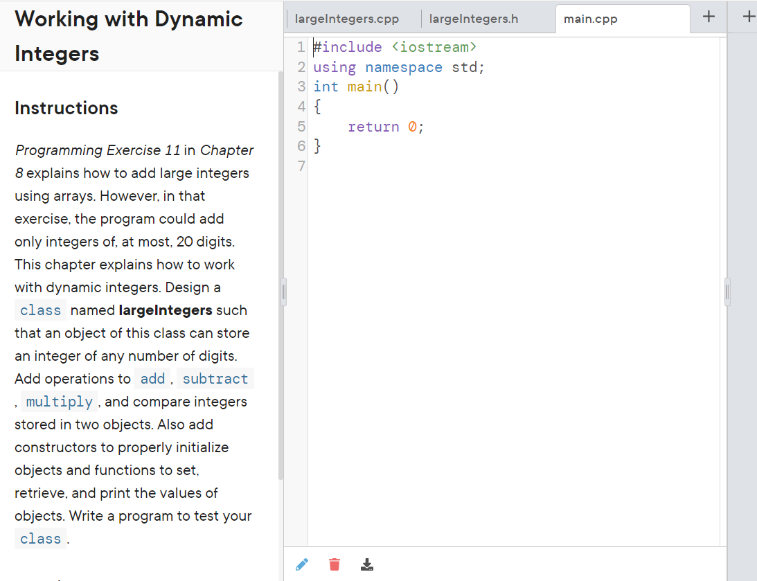 Solved + + m | Working with Dynamic Integers اراء | | Chegg.com