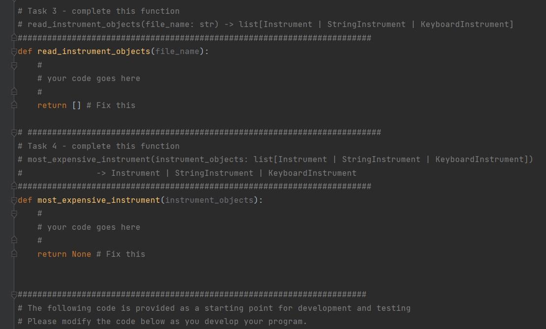 Solved Given the base class Instrument, define the _ init _ | Chegg.com