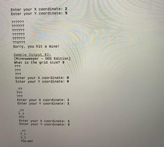Solved Assignment 6C: Minesweeper - Simplified. For many | Chegg.com