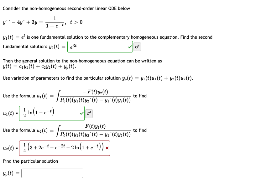 Solved Consider the non-homogeneous second-order linear ODE | Chegg.com