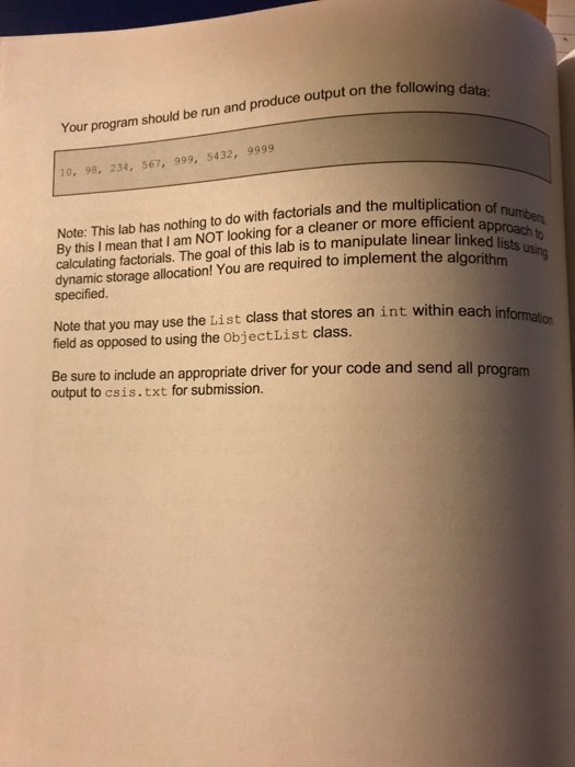 Solved h: Calculating Very Large Factorials on the | Chegg.com