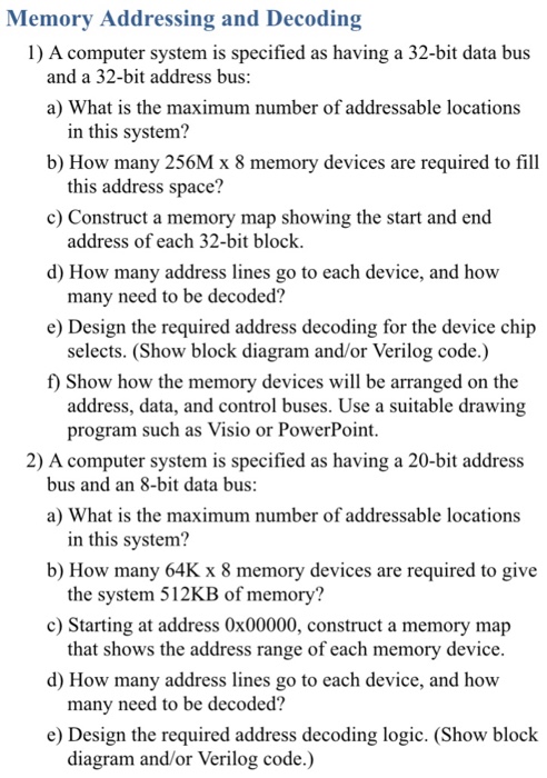 Solved A computer system is specified as having a 32-bit | Chegg.com