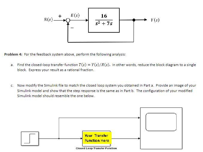 Solved Problem 4: For the feedback system above, perform the | Chegg.com