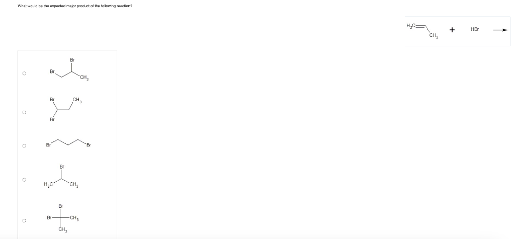 Solved What would be the expected majar protuct of the | Chegg.com