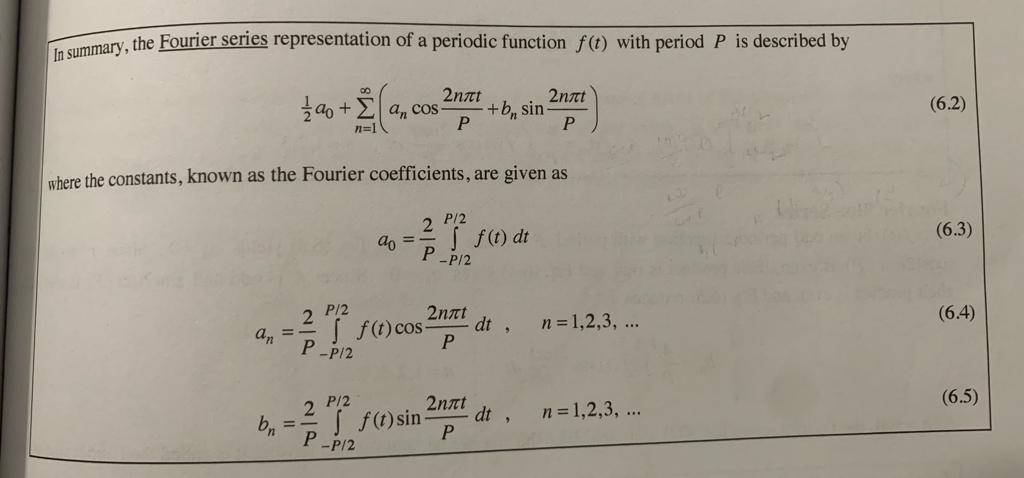 Solved Find the fourier series representation of the | Chegg.com