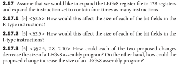 2.17 Assume that we would like to expand the LEGv8 | Chegg.com