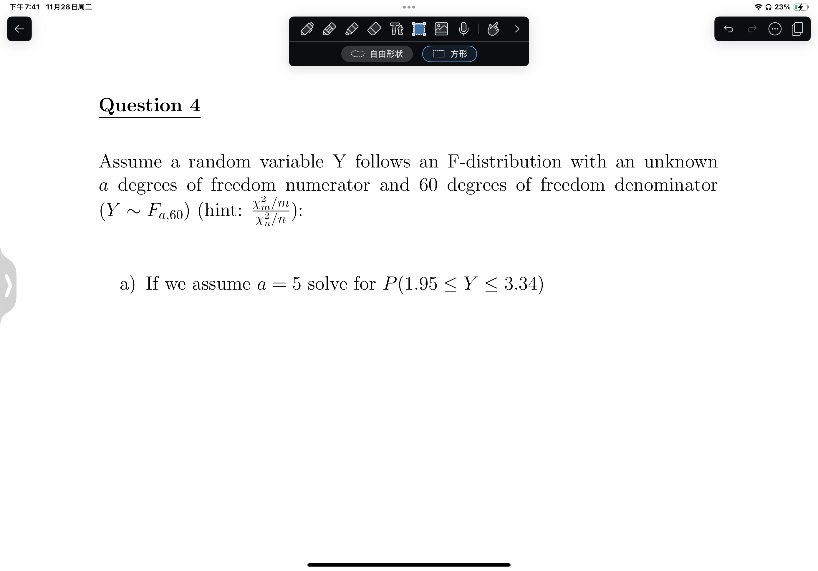Solved Question 4Assume a random variable Y ﻿follows an | Chegg.com