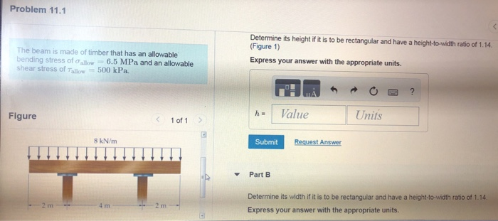 Solved Problem 11.1 Determine its height if it is to be | Chegg.com