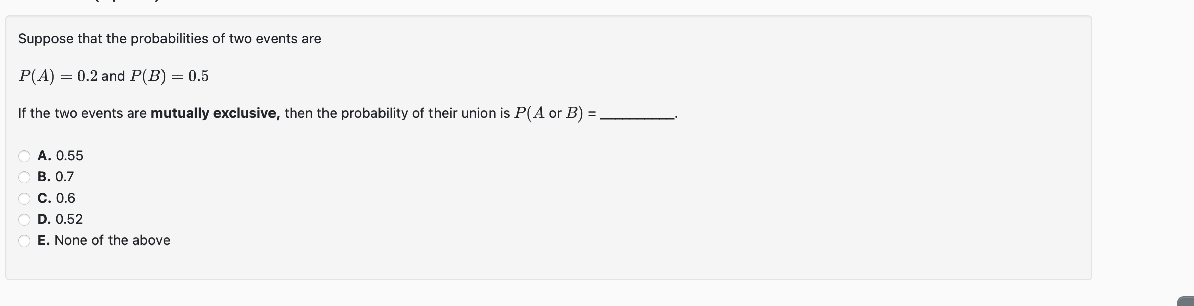 Solved Suppose that the probabilities of two events are | Chegg.com