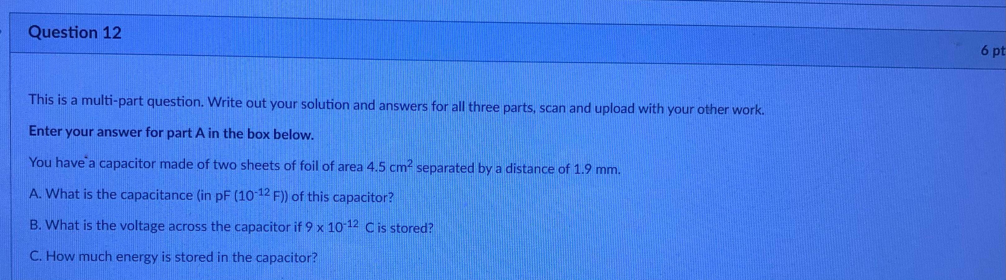 Solved Question 12 6 pt This is a multi-part question. Write | Chegg.com