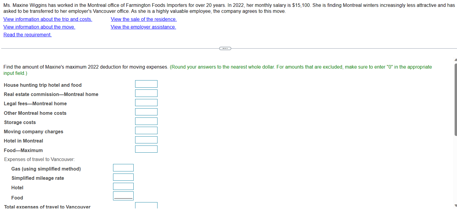 Ms. Maxine Wiggins has worked in the Montreal office | Chegg.com