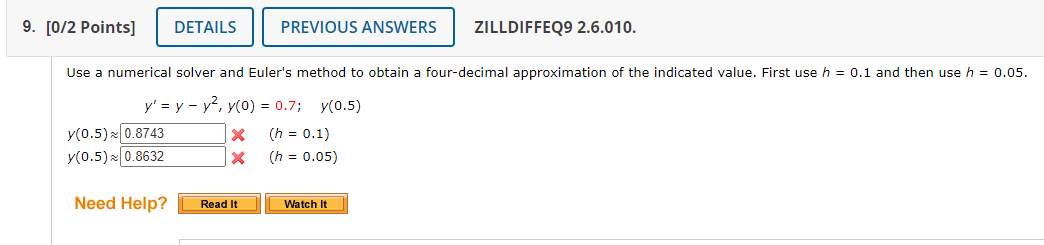 Solved Use a numerical solver and Euler's method to obtain | Chegg.com