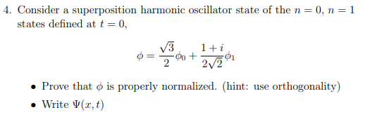 Solved 4. Consider a superposition harmonic oscillator state | Chegg.com Solved 4. Consider a superposition harmonic oscillator state | Chegg.com