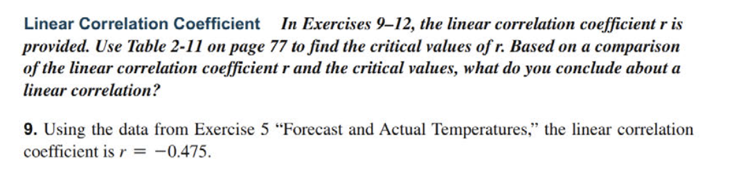 Solved Linear Correlation Coefficient In Exercises 9-12, the | Chegg.com