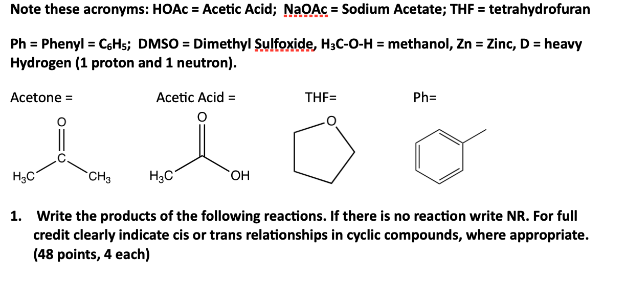 Solved Note these acronyms: HOAC = Acetic Acid; NaoAc = | Chegg.com