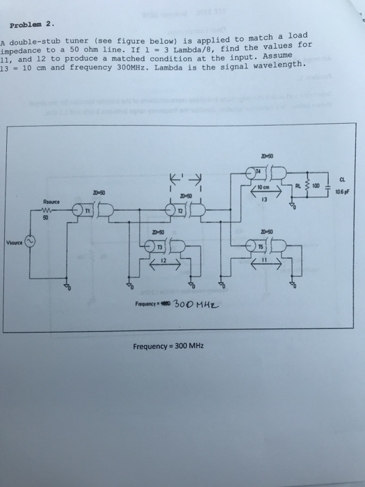 Solved Problem 2. A double-stub tuner (see figure below) is | Chegg.com
