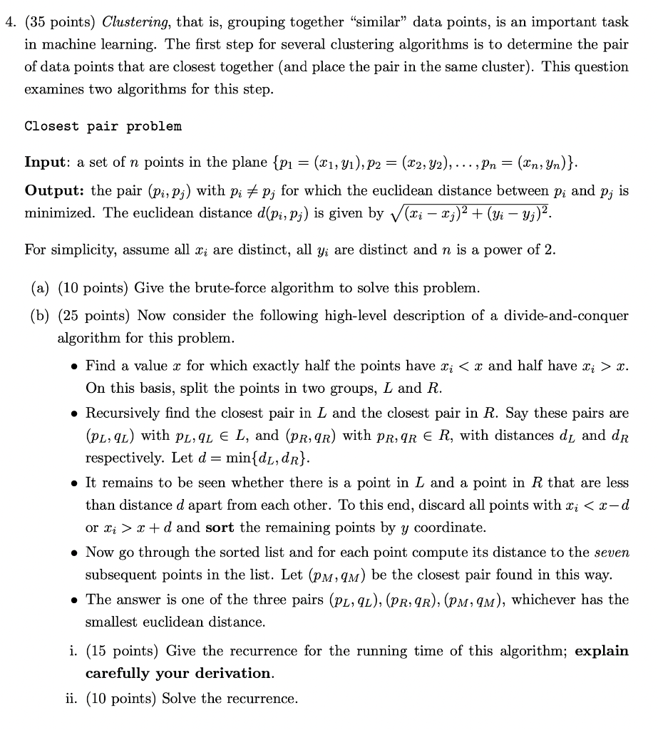 Solved For each subproblem please do: (a) Describe your | Chegg.com