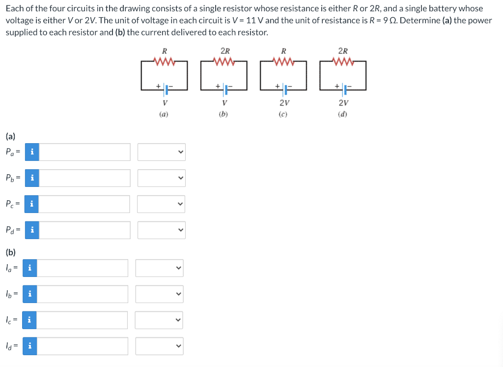 Solved Each of the four circuits in the drawing consists of | Chegg.com