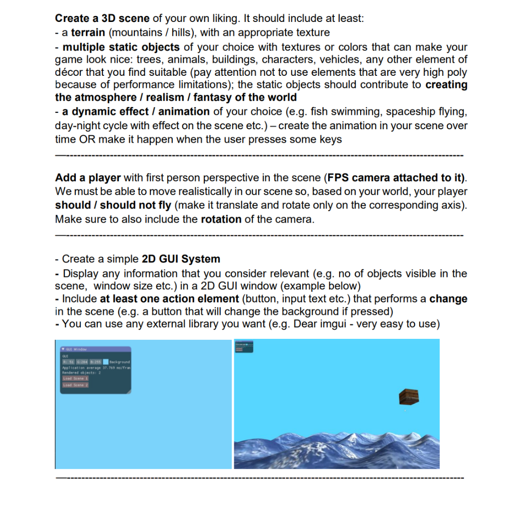 Solved Create a 3D scene of Winter Wonderland (or something | Chegg.com