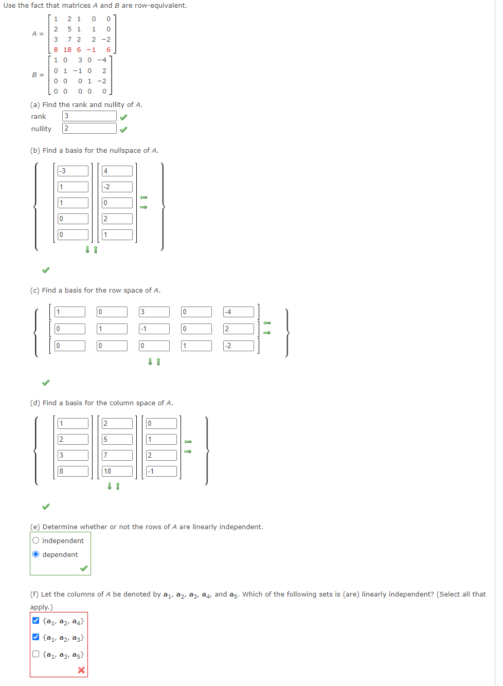 Solved Use the fact that matrices A and B ﻿are | Chegg.com