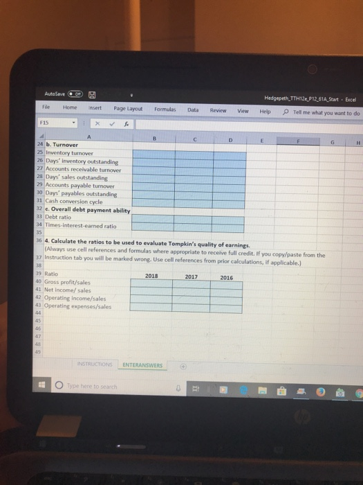 Solved Reviea 7 File Home insert Page LayoutFormulasbala F15 | Chegg.com