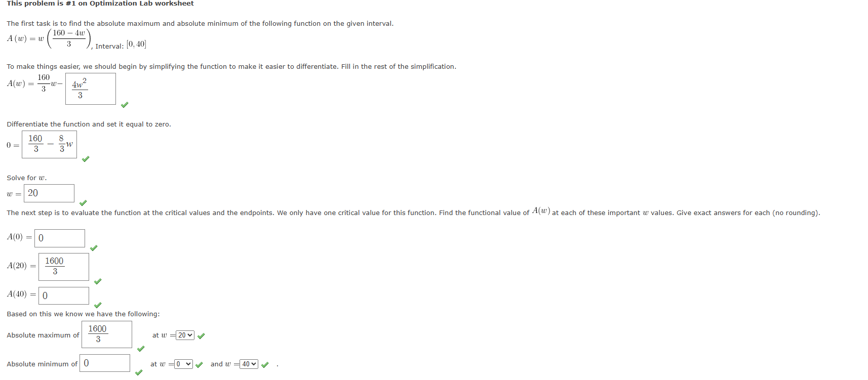 Solved This problem is #1 ﻿on Optimization Lab worksheetThe | Chegg.com