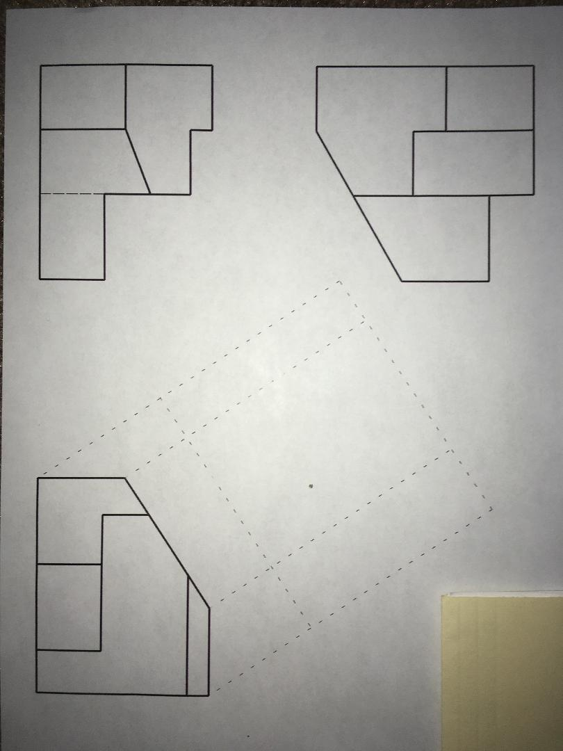 Solved Complete the auxiliary drawing. Please show me how to | Chegg.com