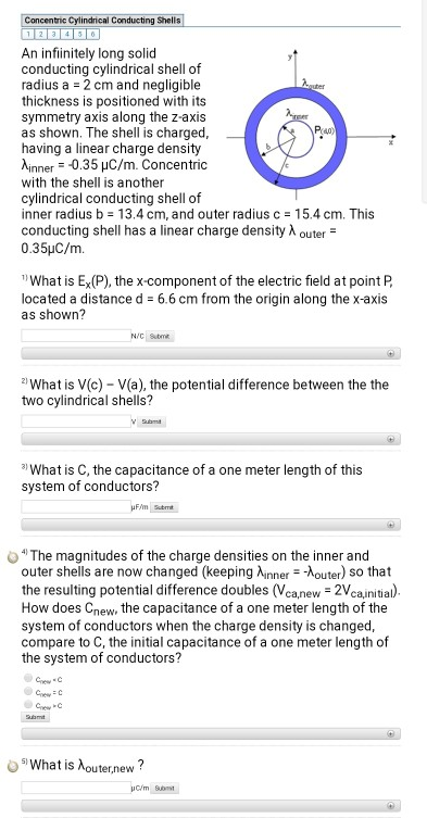 Solved Concentric Cylindrical Conducting Shells An | Chegg.com