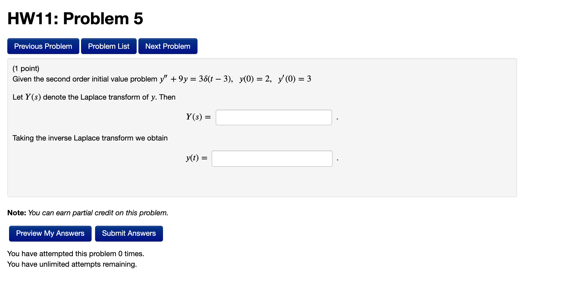 Solved HW11: Problem 5 Previous Problem Problem List Next | Chegg.com