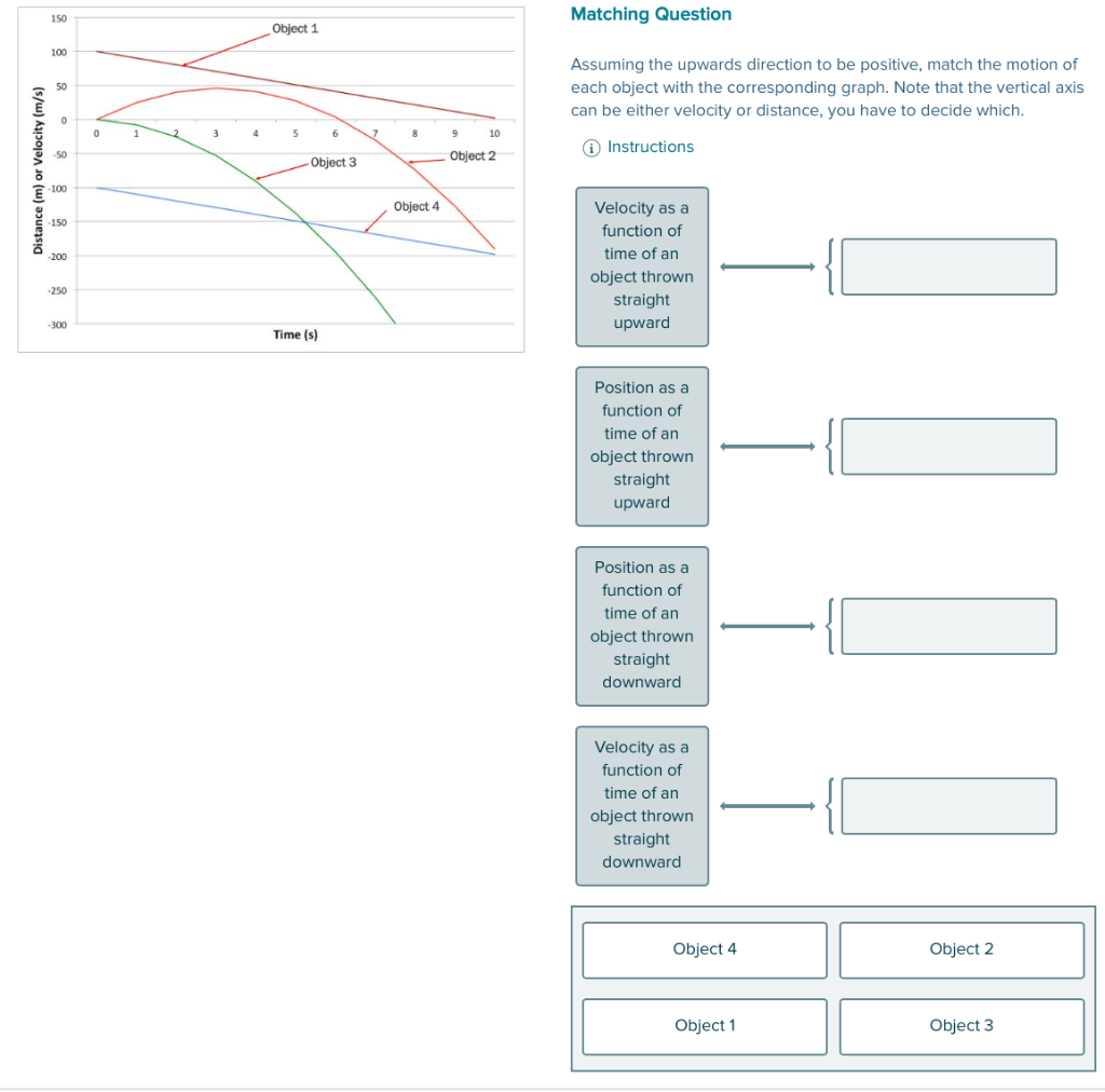 Solved 150 Matching Question Object 1 100 50 Assuming the | Chegg.com