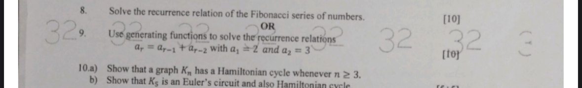 Solved 8 Solve The Recurrence Relation Of The Fibonacci