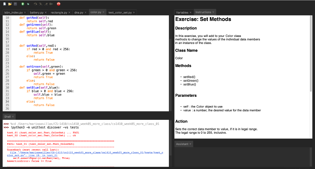 Solved Action Sets the correct data member to value, if it | Chegg.com